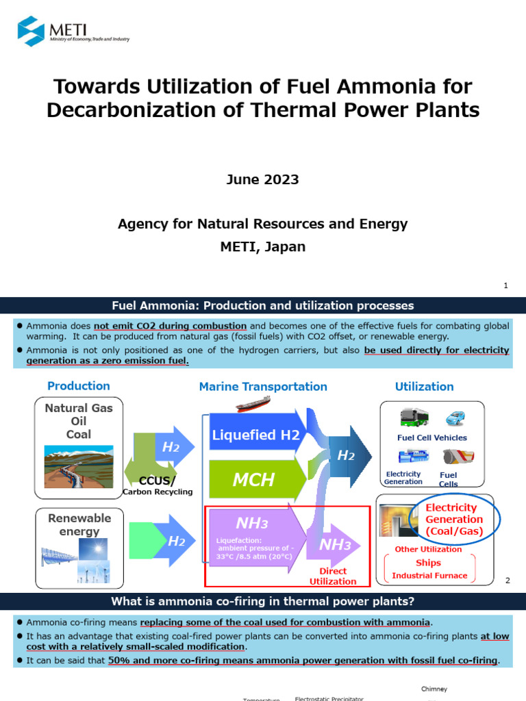 AZEC - METI - Towards Utilization of Fuel Ammonia For Decarbonization of Thermal Power Plants ...