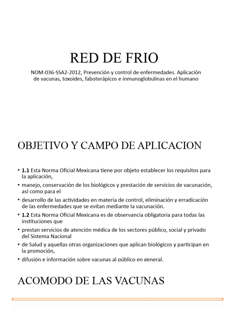 Red de Frio | PDF | Refrigerador | Vacunas