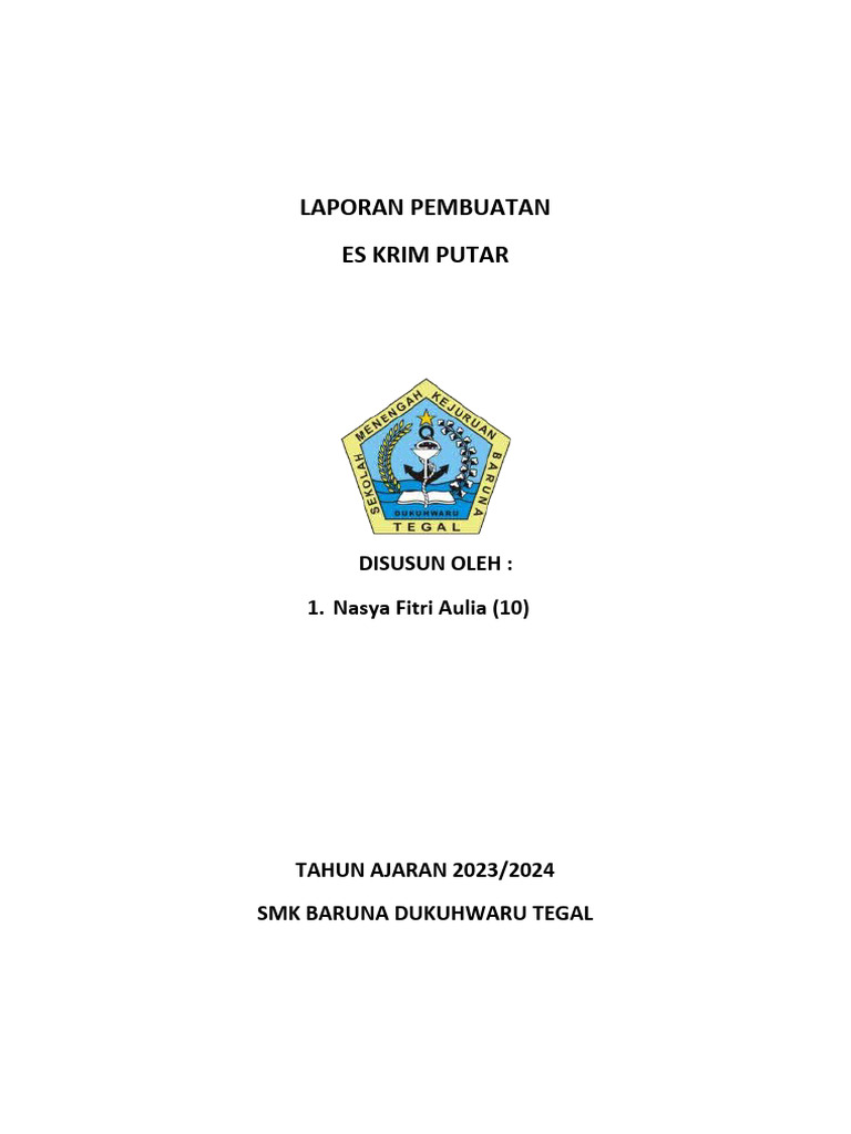 Laporan Pembuatan Es Krim Putar | PDF