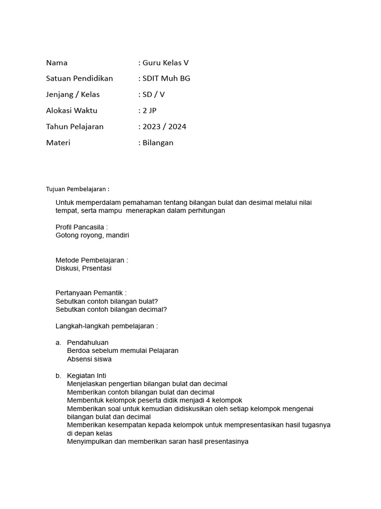 modul ajar singkat | PDF