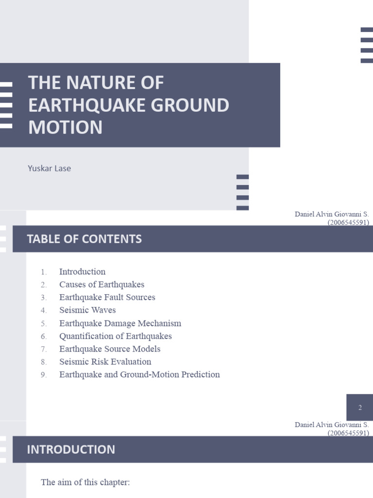 L1-The Nature of Earthquake Ground Motion-Kelompok 2 | PDF | Earthquakes | Plate Tectonics