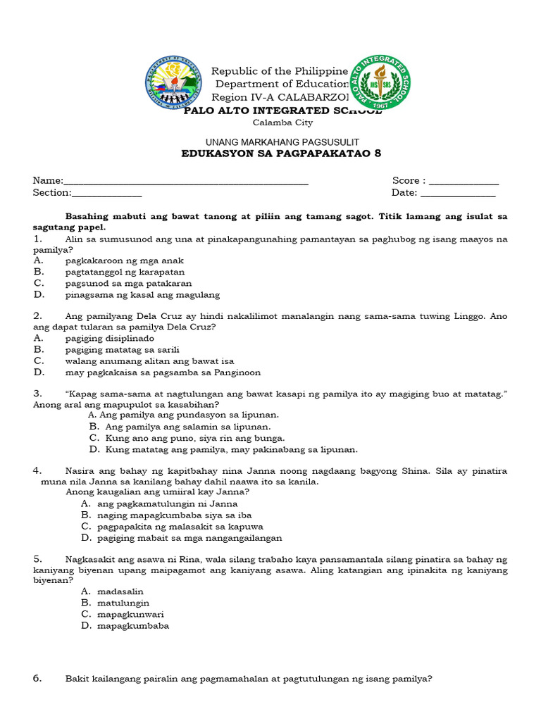 Esp 8 1ST Quarter | PDF