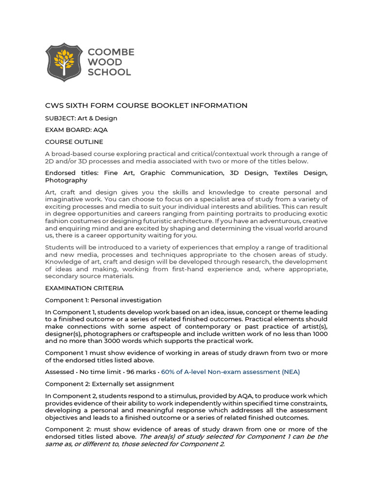 Art Design Course Booklet | PDF