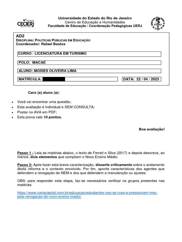 Ad2 - Moises Oliveira | PDF