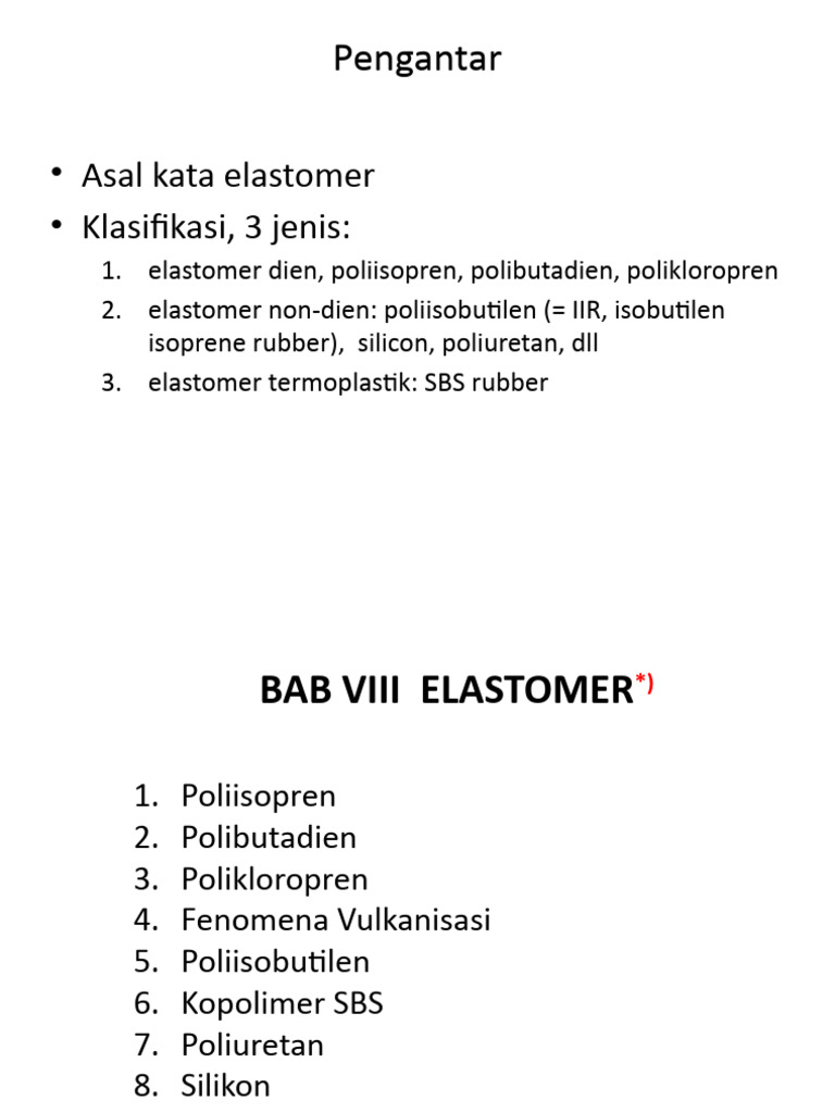 Klasifikasi dan Aplikasi Elastomer | PDF