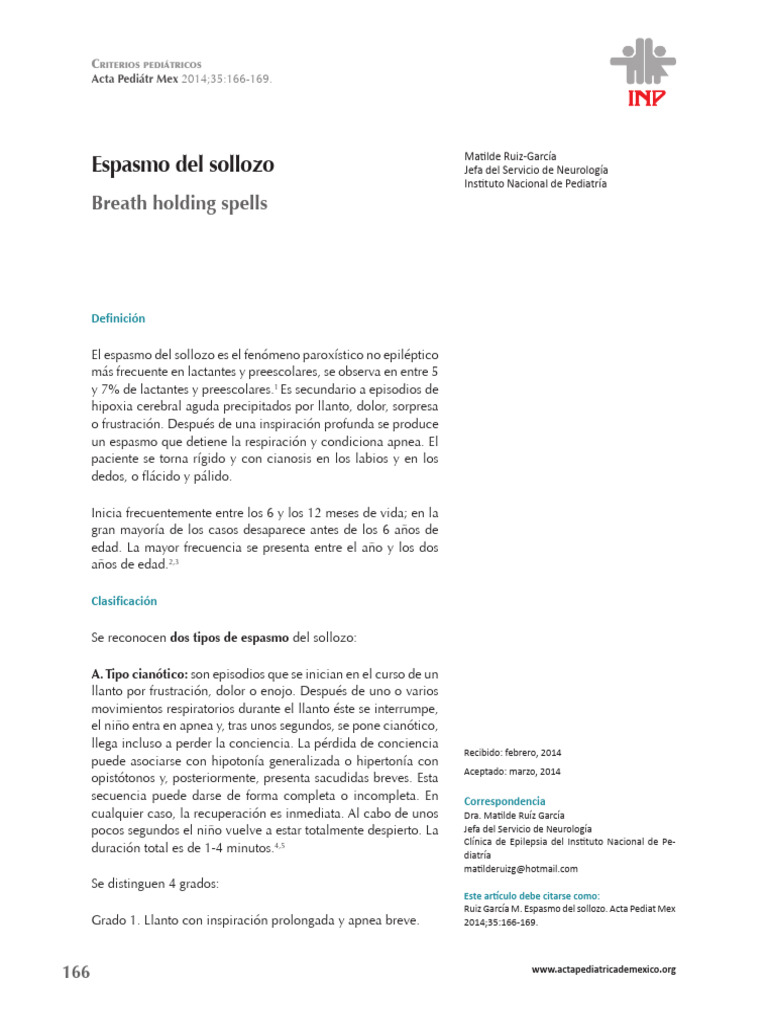 Espasmo Del Sollozo | PDF