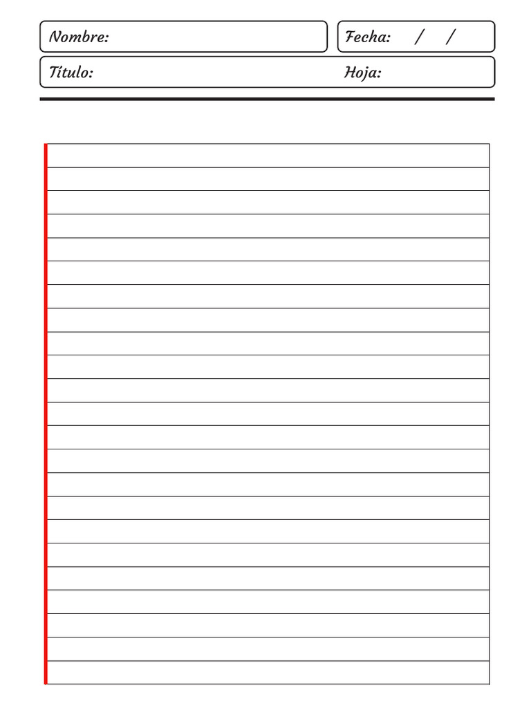 01 - Hoja Renglonada | PDF