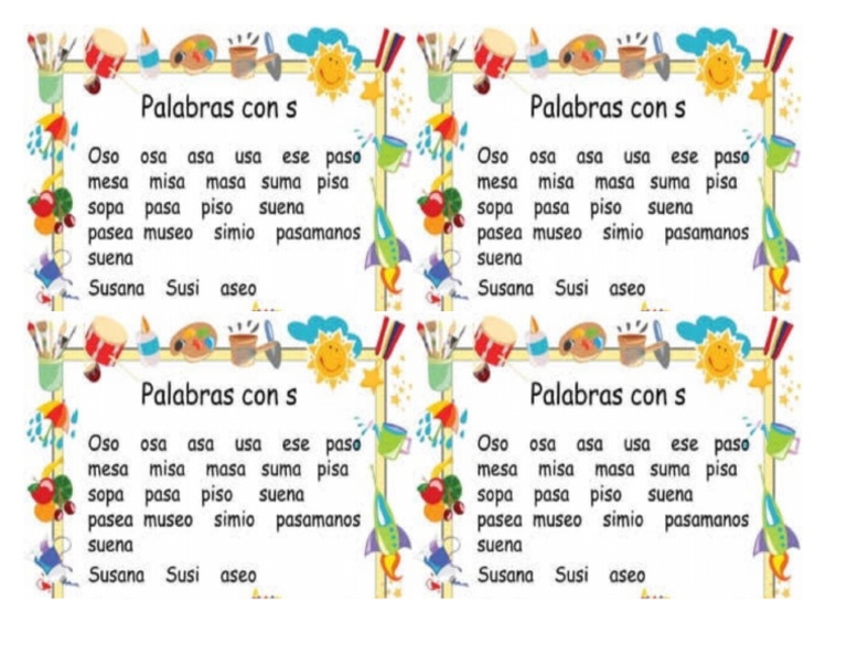 Lectura Palabras Con S | PDF