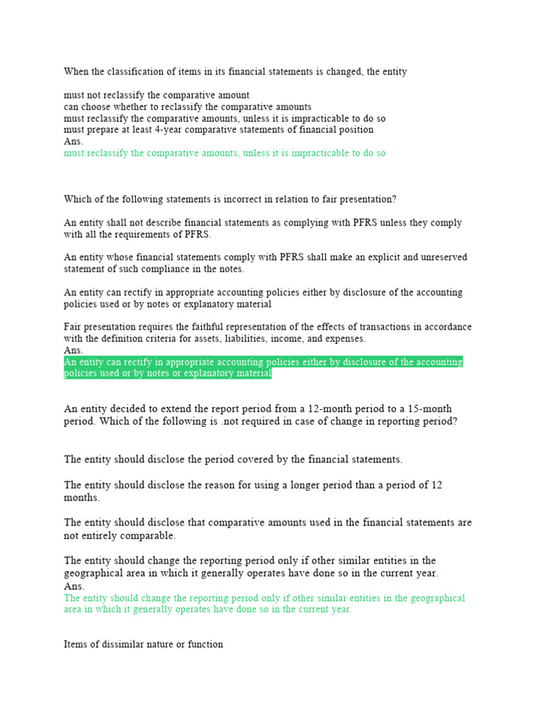 Presentation and Preparation of FS | PDF