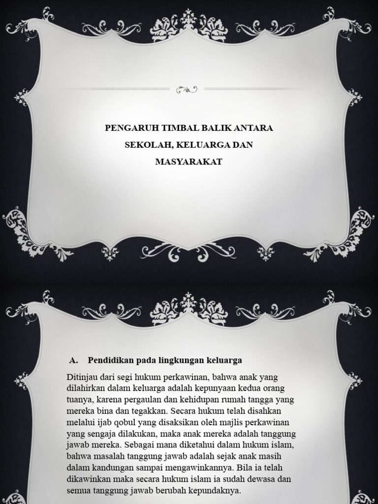 Pengaruh Timbal Balik Antara Keluarga, Sekolah Dan Masyarakat | PDF