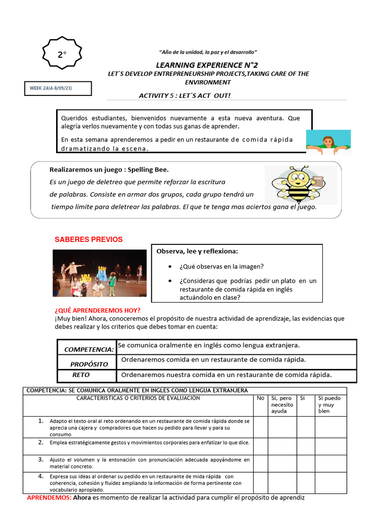 Eda 2 2do Act Out Teamwork | PDF