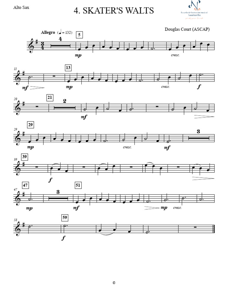 Skater Waltz - Alto Sax - Alto Sax | PDF