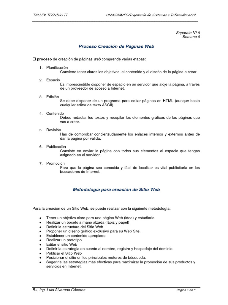 Proceso de Creación de Páginas Web | PDF