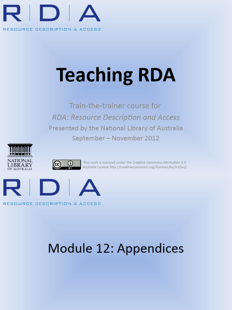 Australian Train The Trainer Slides - Rda Train-The-Trainer Module 12 ...