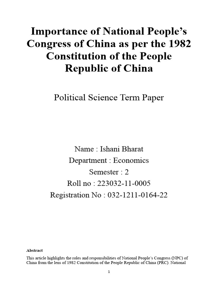 National People Congress V0.2 | PDF
