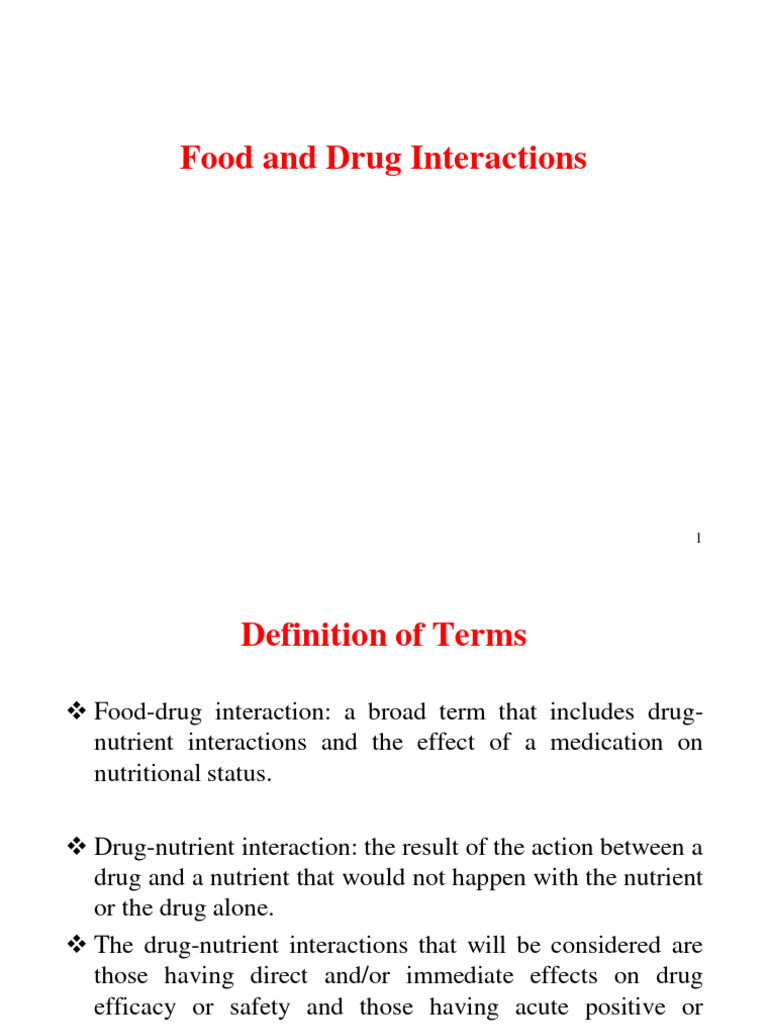 Food and Drug Interaction | PDF