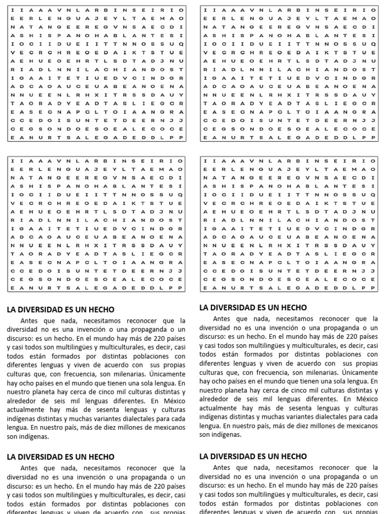 LA DIVERSIDAD LINGÜÍSTICA 3° P1a | PDF