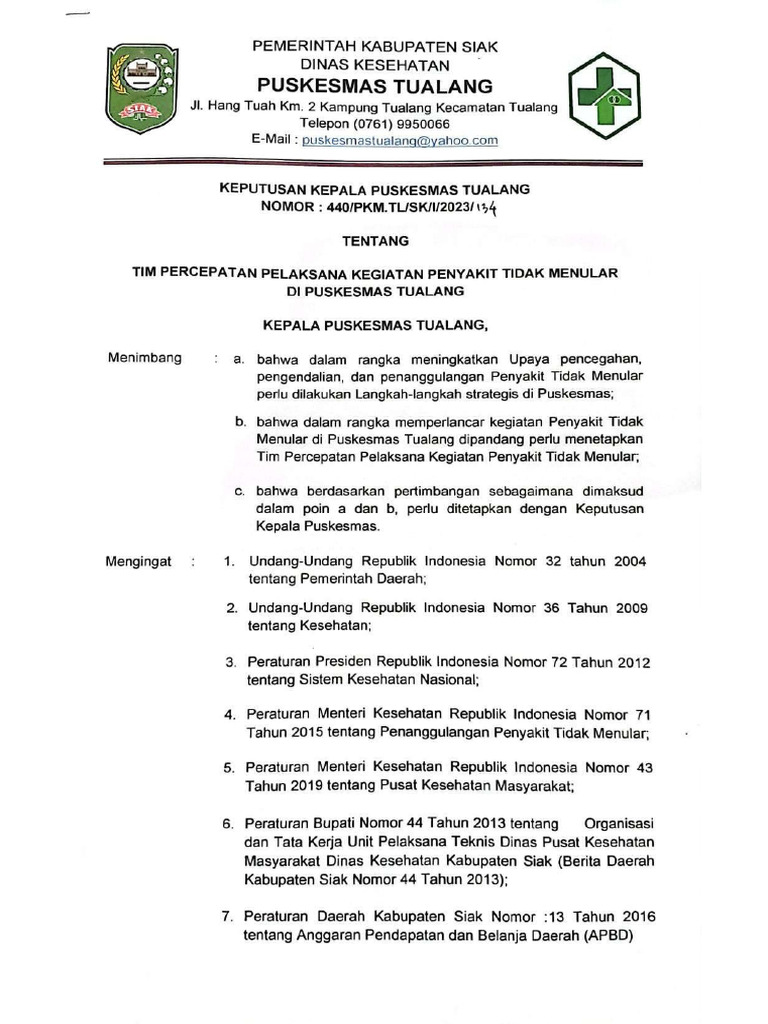 SK Tim Percepatan PTM | PDF