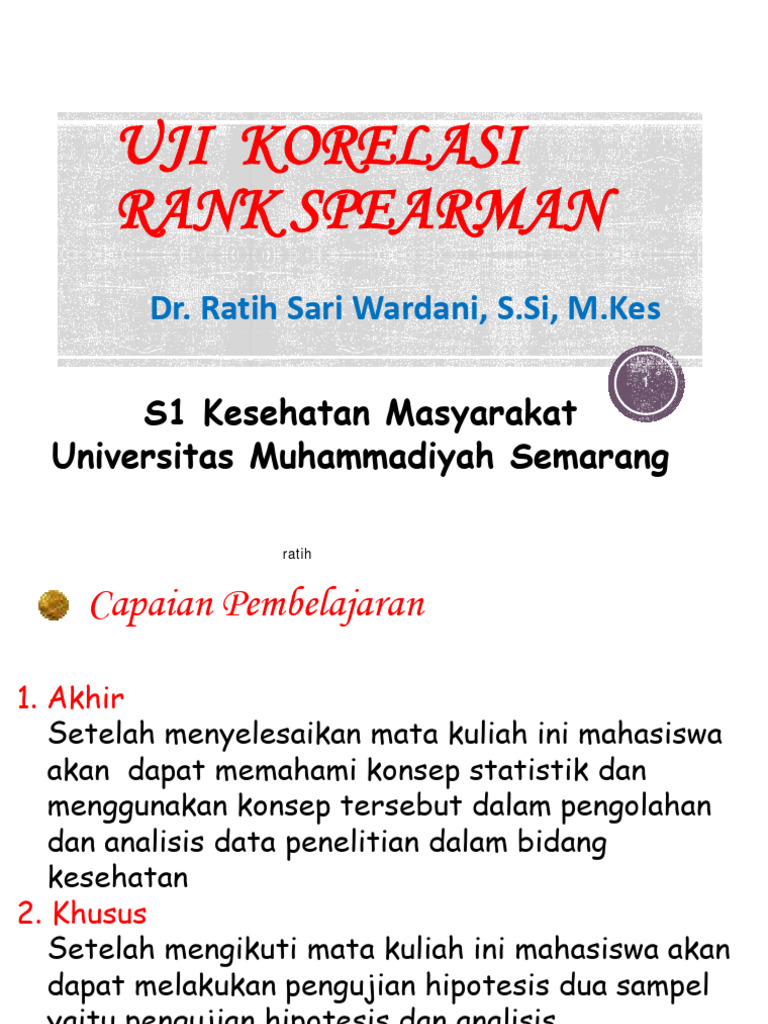 Bab 12 Uji Rank Spearman 2020 | PDF