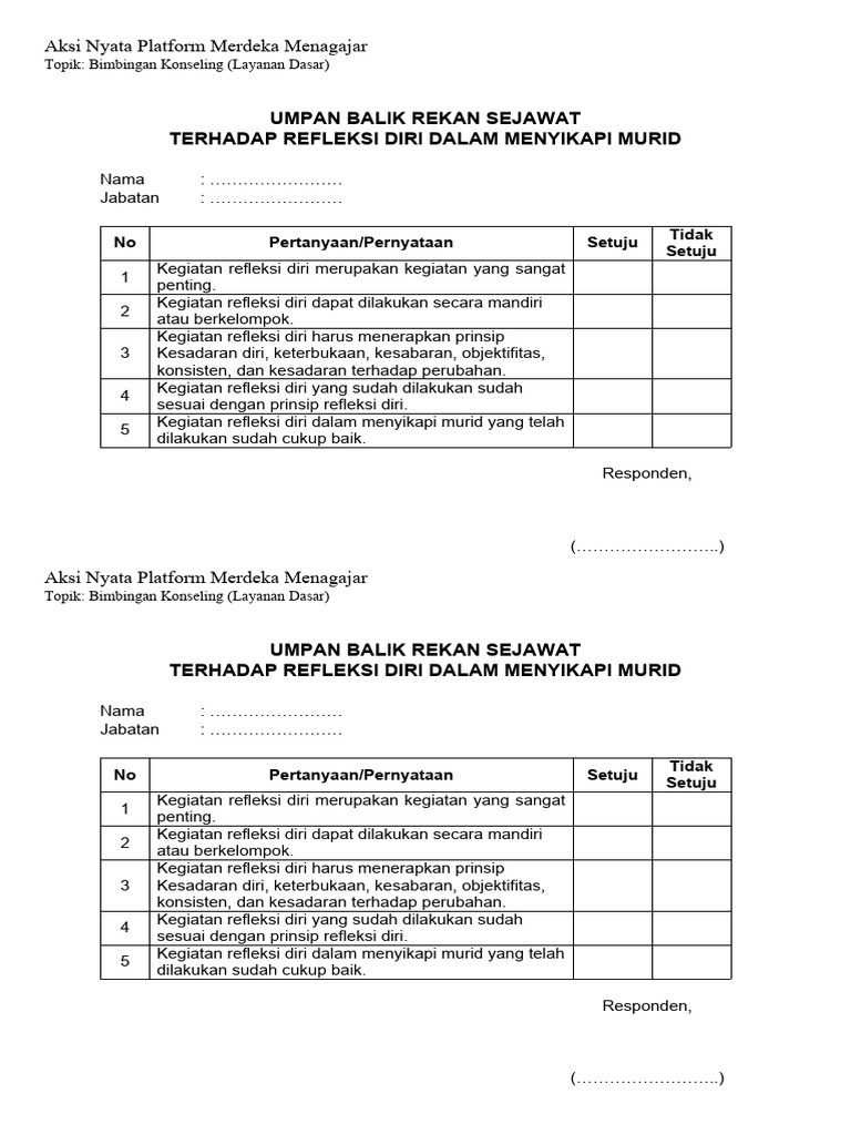Umpan Balik Rekan Sejawat | PDF