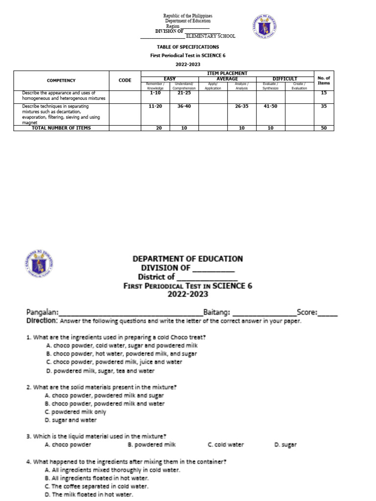PT Science-6 Q1 | PDF