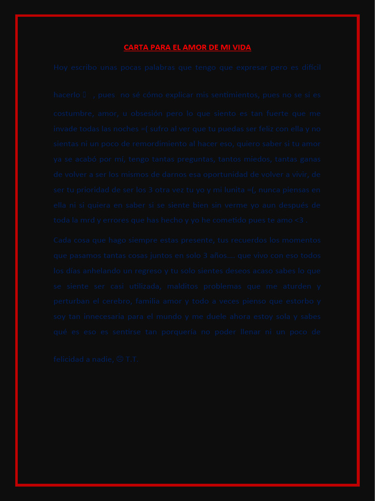 Carta para El Amor de Mi Vida | PDF