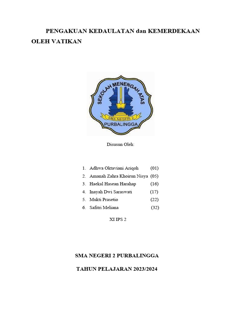 Pengakuan Vatikan atas Kemerdekaan RI | PDF