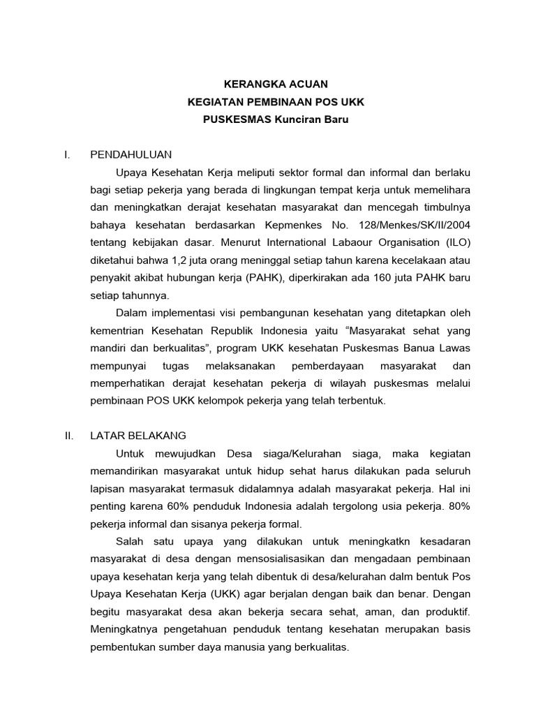 Kak Pembinaan Pos Ukk | PDF