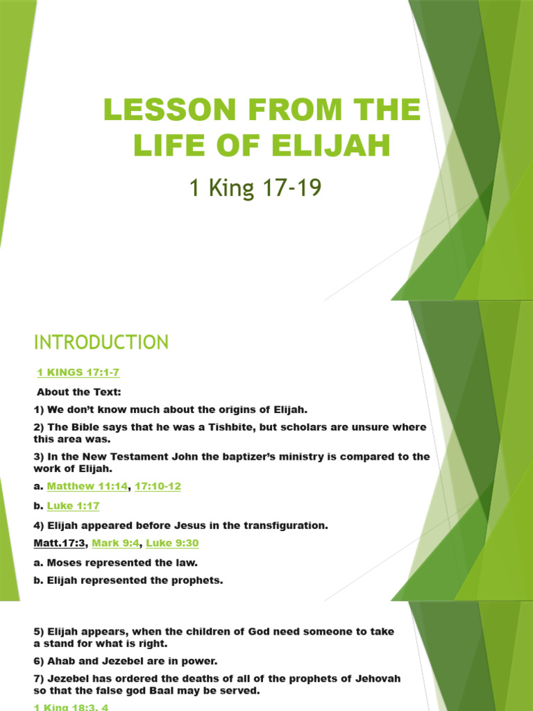 Lessons from Elijah's Life in 1 Kings | PDF