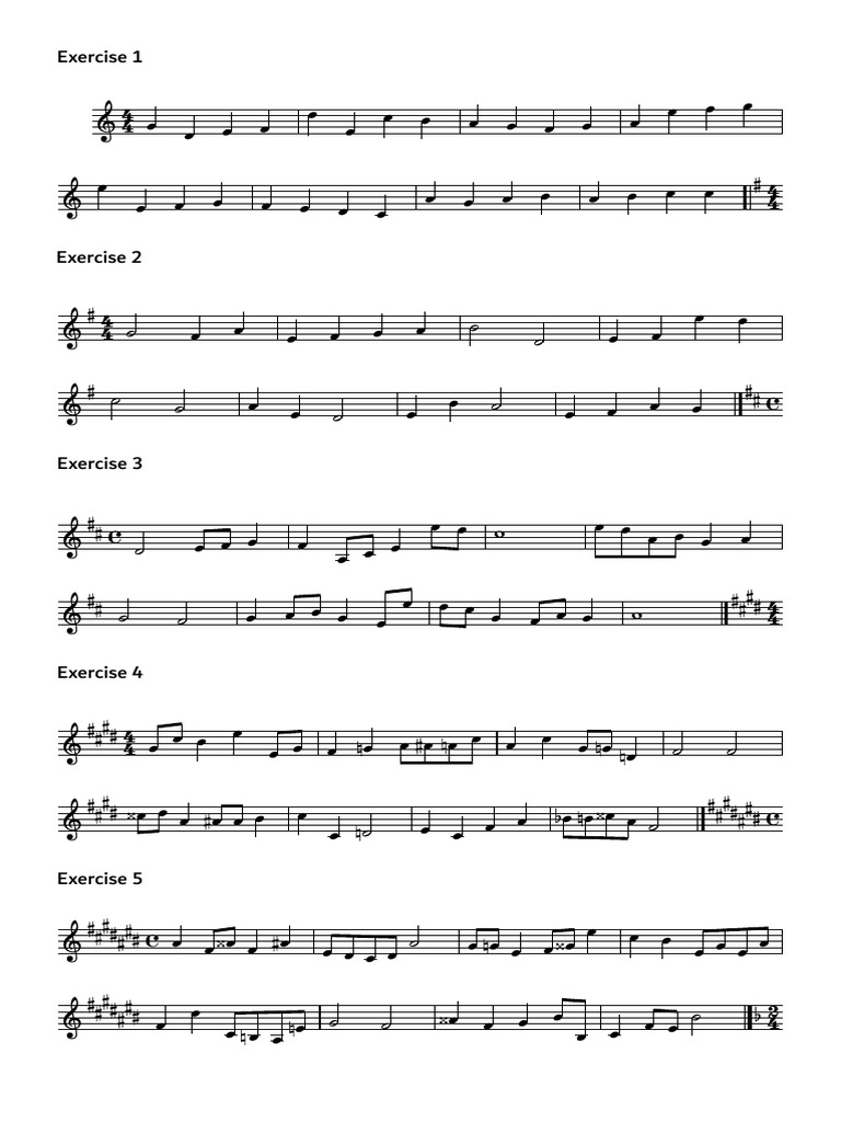 Melodic Exercises | PDF