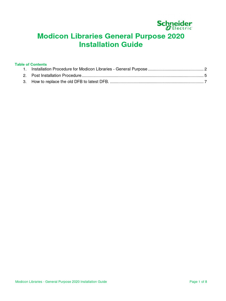 Modicon Libraries 2020 Installation Guide | PDF