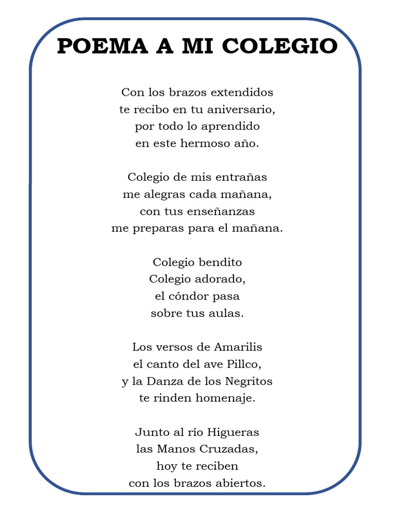 Poema A Mi Colegio | PDF