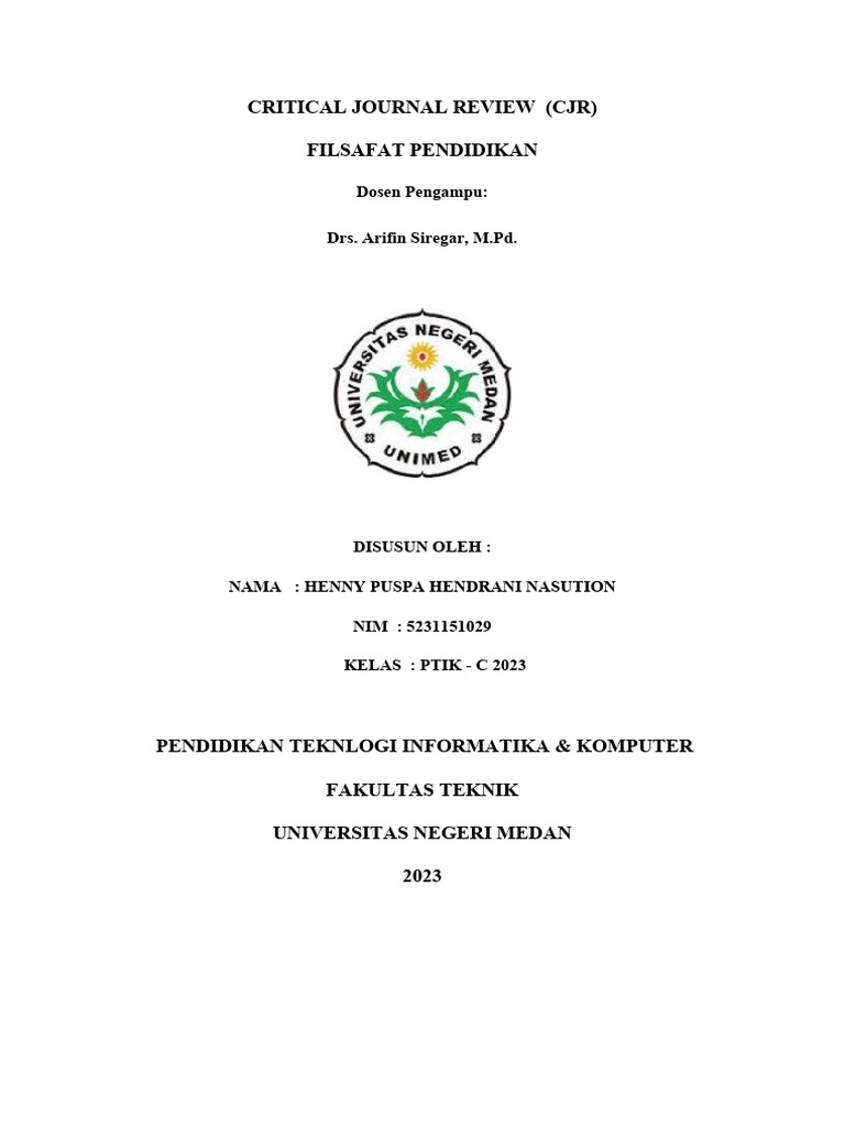 CJR Filsafat Pendidikan | PDF