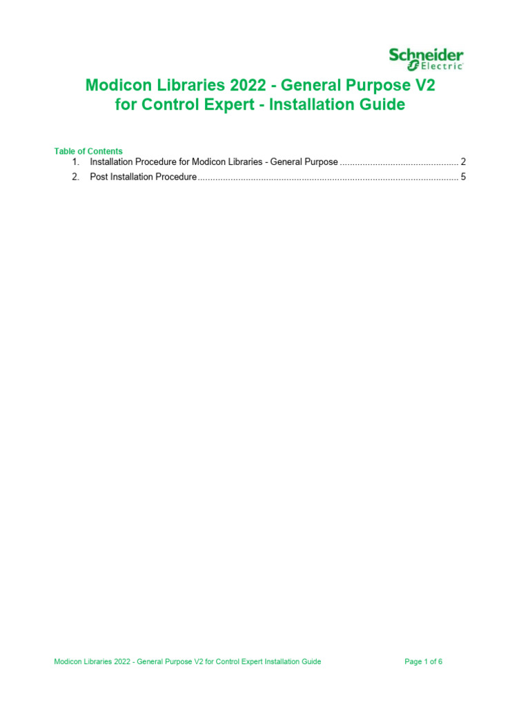 Modicon Libraries 2022 V2 Installation Guide | PDF