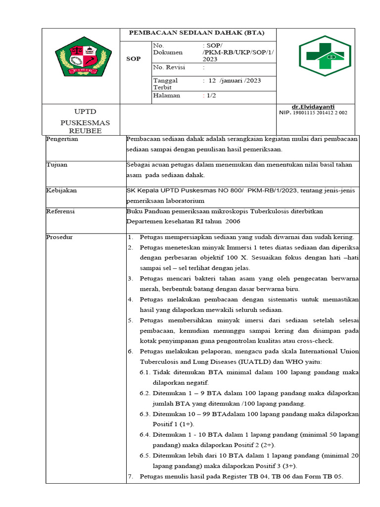 Sop Pembacaan Bta S Pdf
