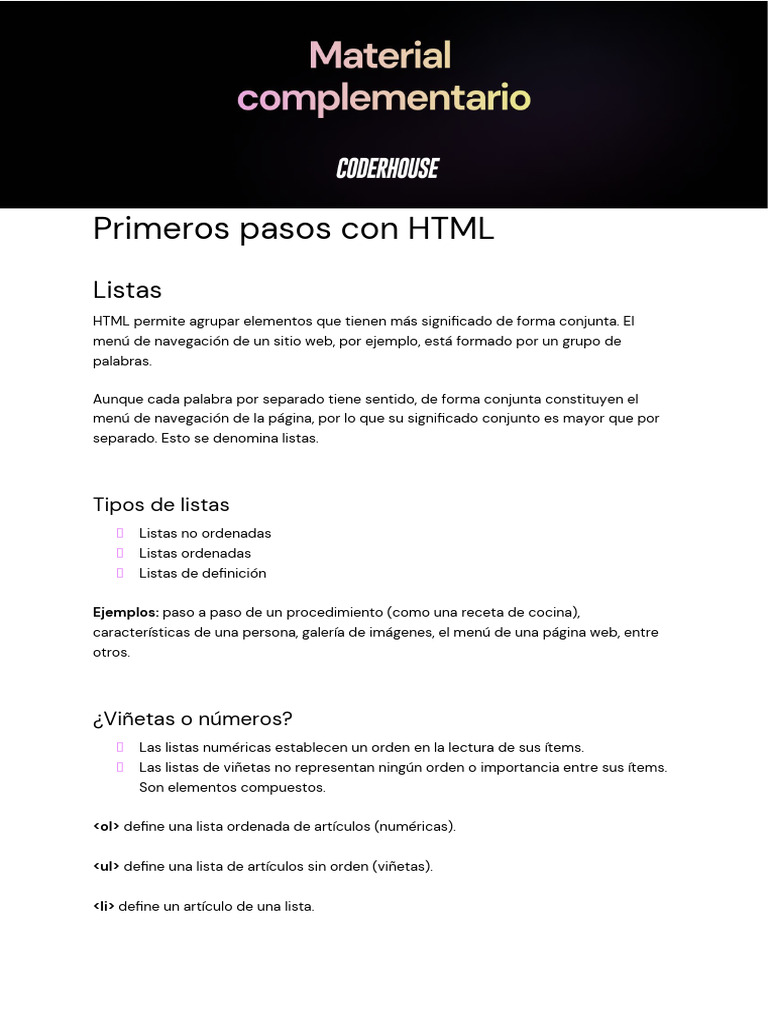 Clase 02 - Parte I - Primeros Pasos Con HTML | PDF