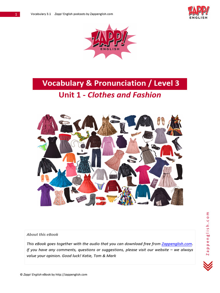 English Vocabulary: Clothes & Fashion | PDF