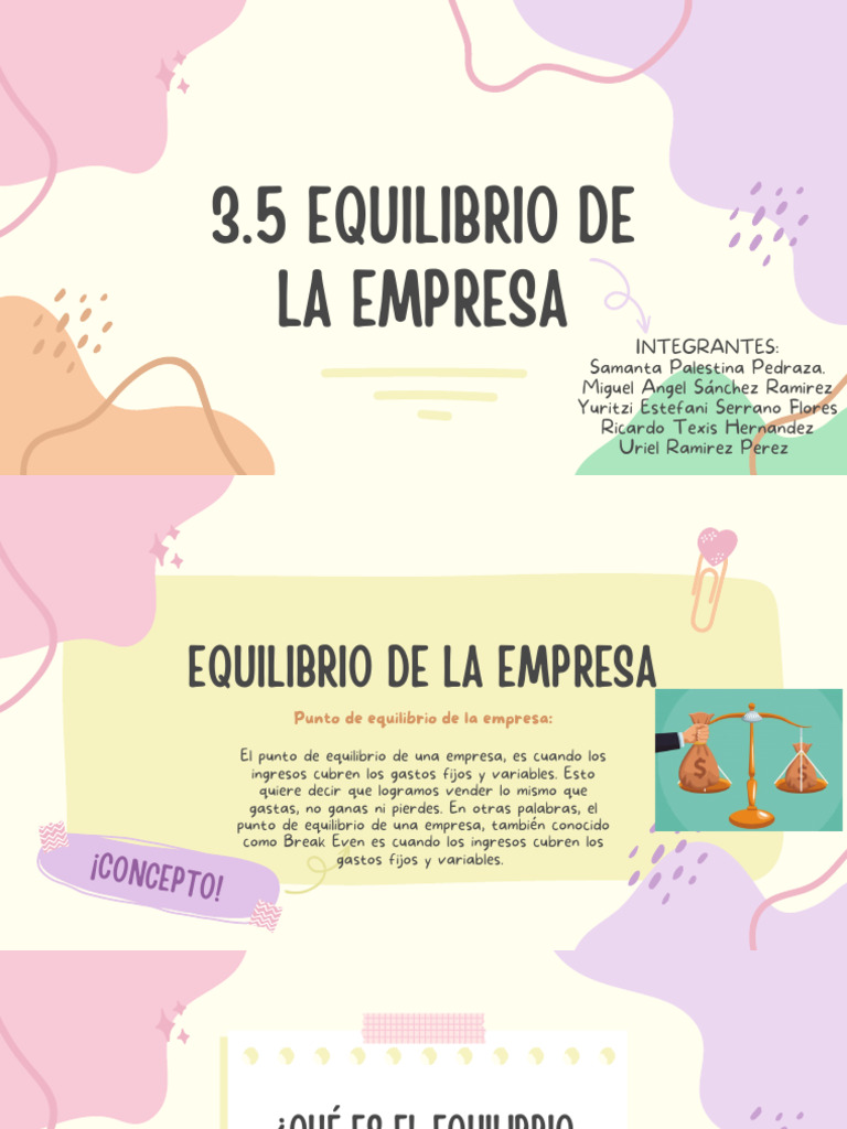 3.5 Equilibrio de La Empresa | PDF