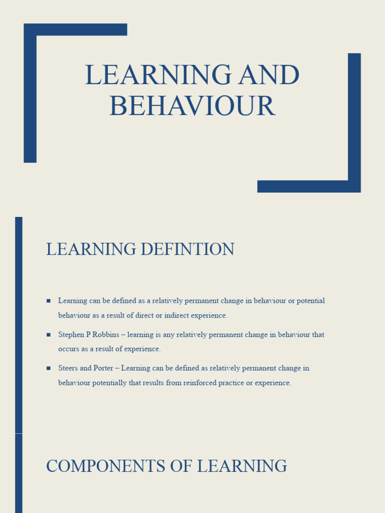 Learning and Behaviour | PDF