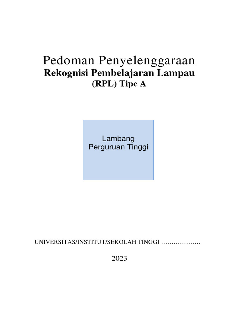 1 Template PEDOMAN RPL PerguruanTinggi | PDF