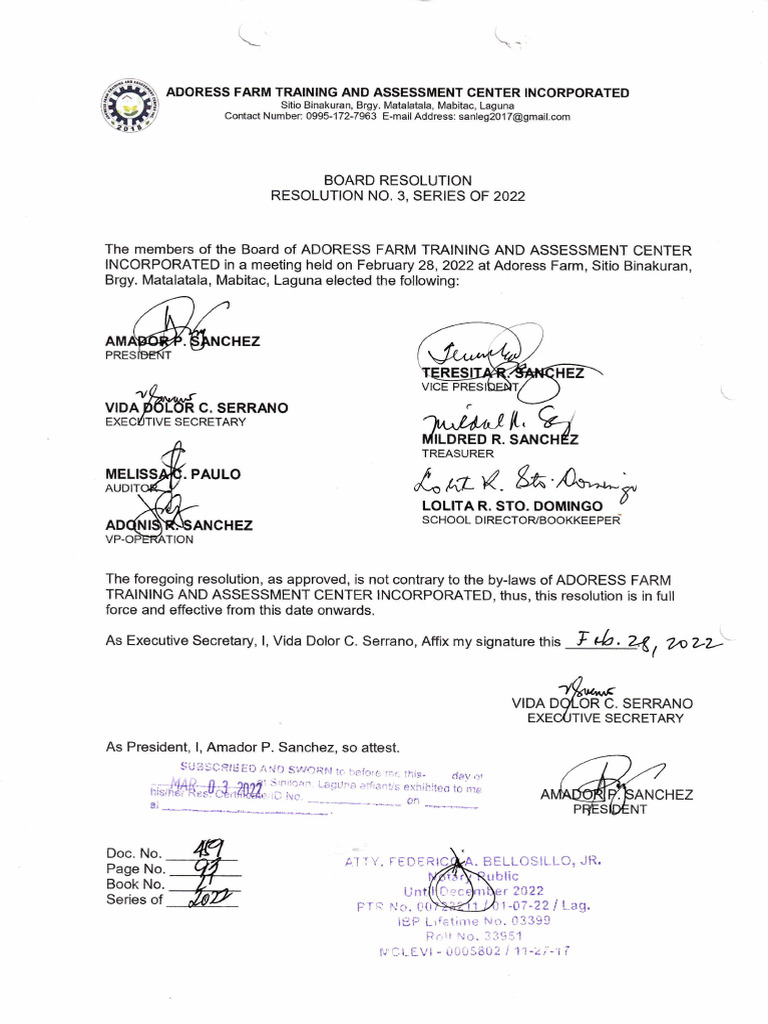 Board Resolution | PDF