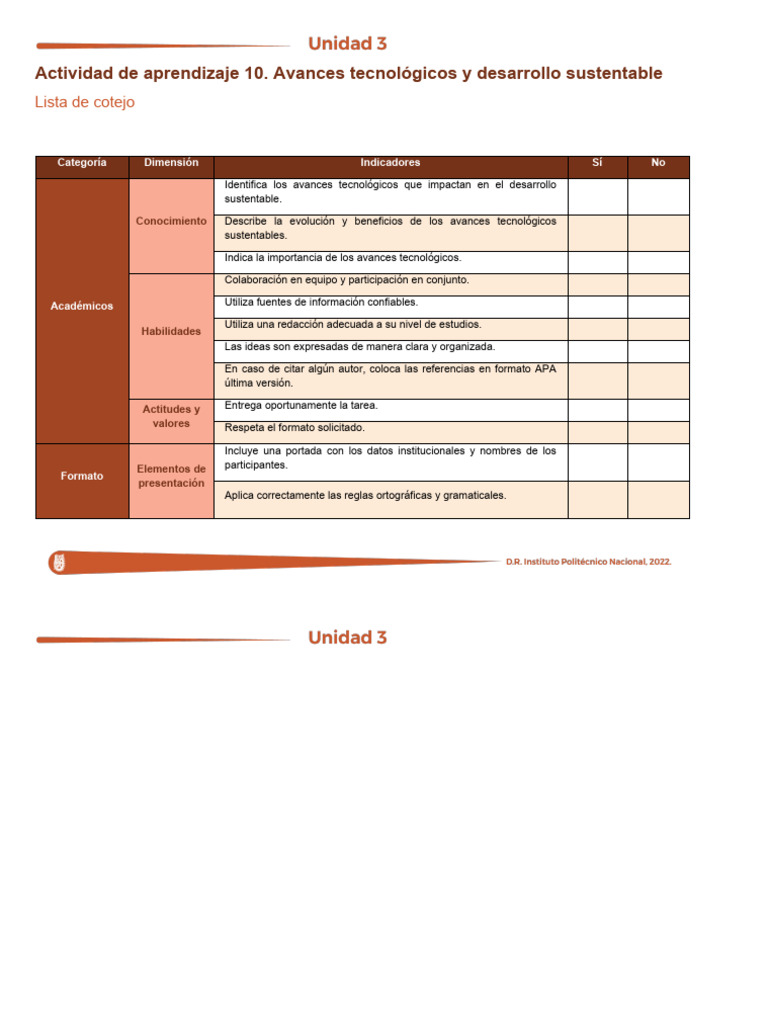 Ds U3 Act10 Lista de Cotejo | PDF