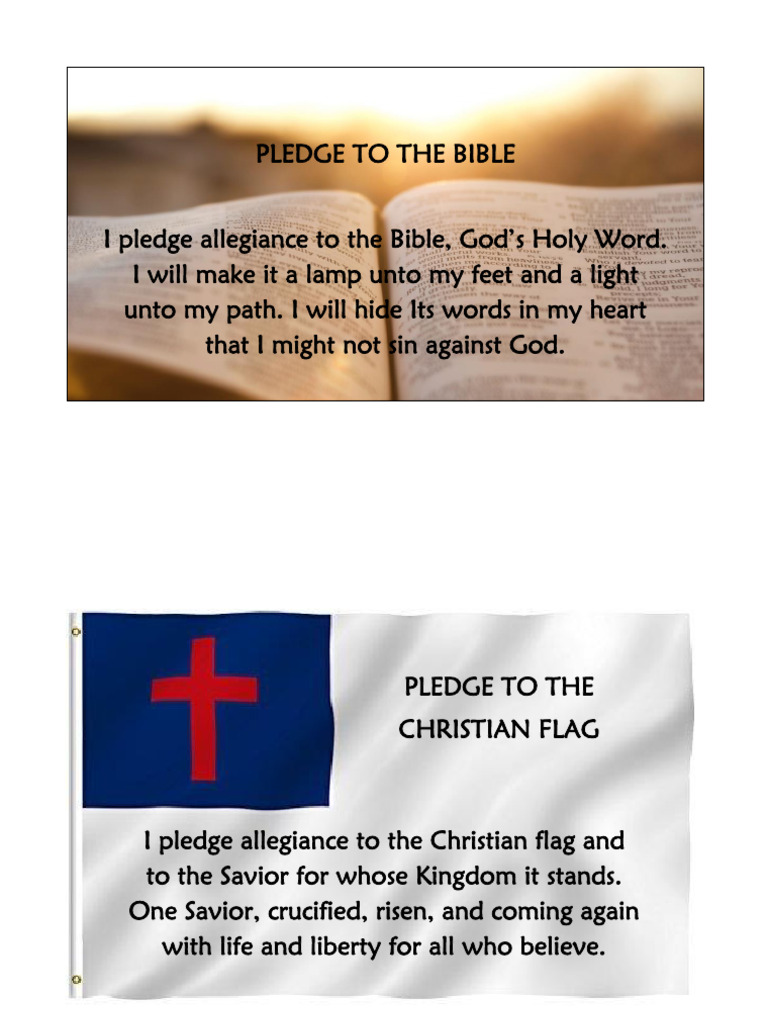 Pledges to the Bible and Christian Flag | PDF