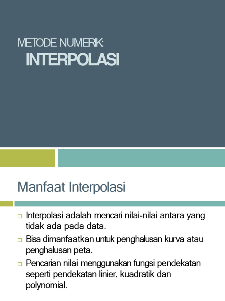 Metode Interpolasi dalam Analisis Data | PDF