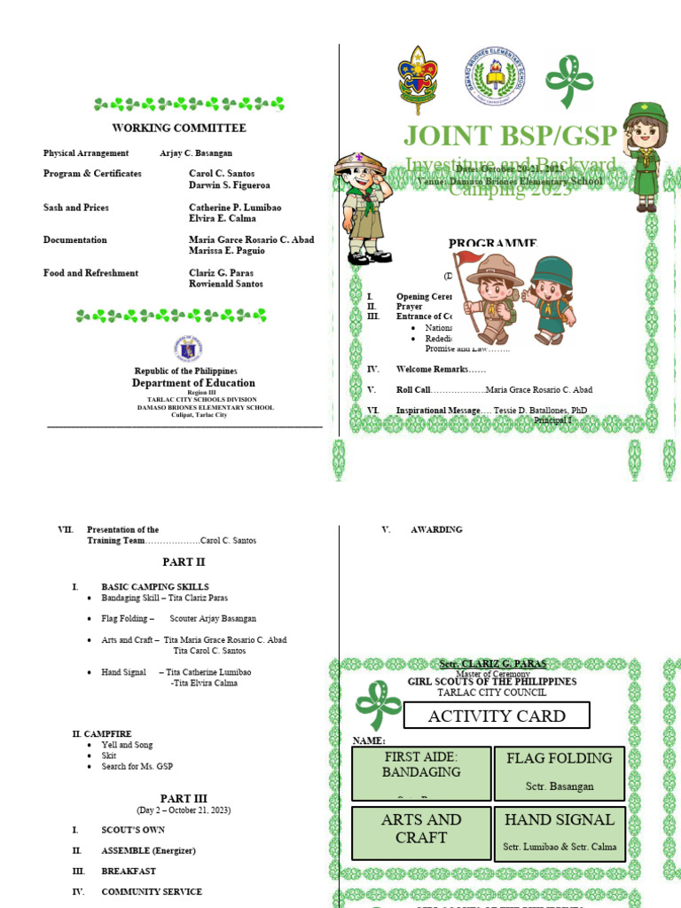 GSP PROGRAM 2023 With Activity Card | PDF