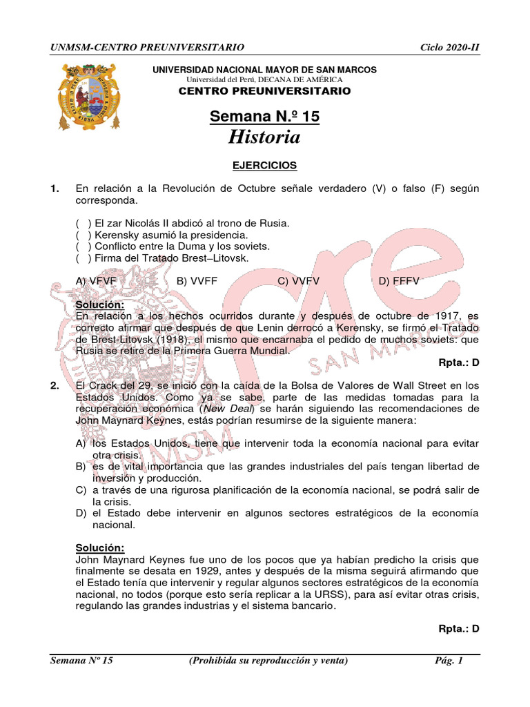 Hist S15 Sol 2020ii | PDF