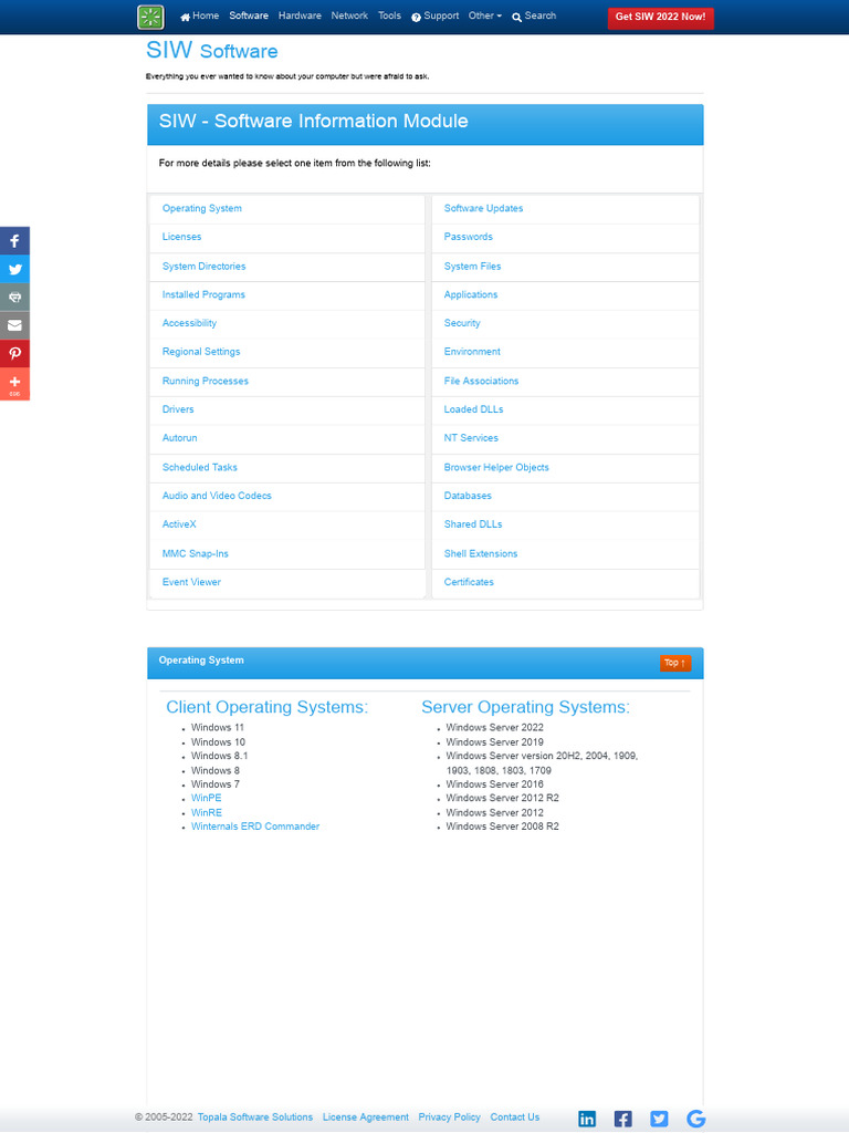 Informacion Del Sistema - Software SIW | PDF