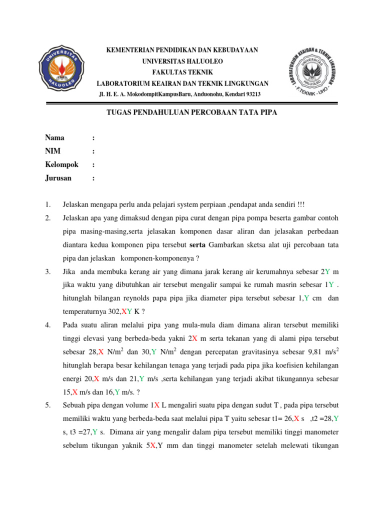 TP Percobaan Tata Pipa | PDF