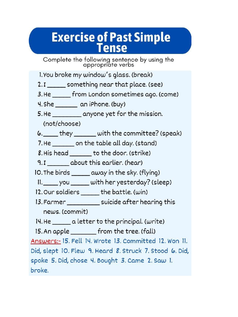 Past Simple Tense | PDF