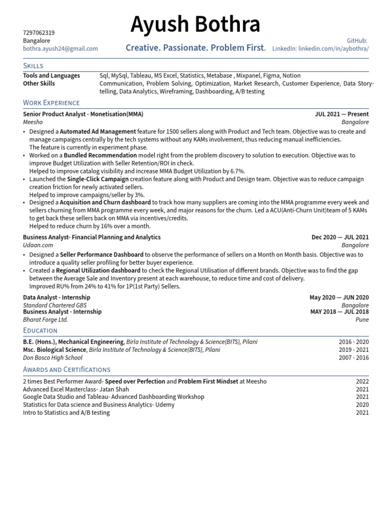 Resume Ayush P | PDF Resume Ayush P | PDF